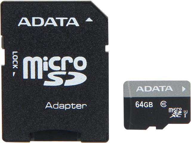 MICRO SD 64GB AData + SD adapter AUSDX64GUICL10-RA1