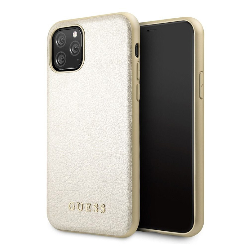 Zastitna maska (futrola) Guess Hc PC Iridescent Leather - iPhone 11 Pro zlatna (GUHCN58IGLGO)