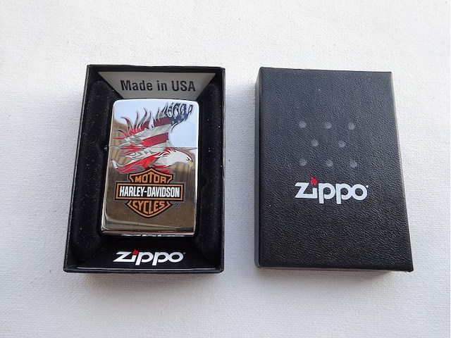 Zippo Harley Davidson Eagle Wings, polirani hrom