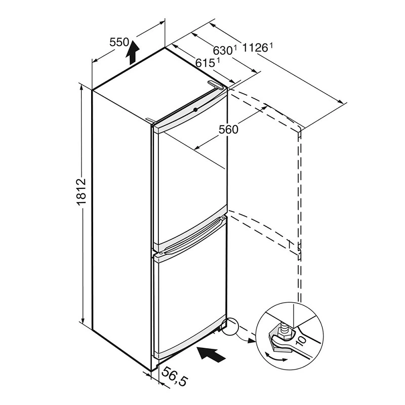 Liebherr kombinovani frižider CUefe 3331 Comfort GlassLine + SmartSteel