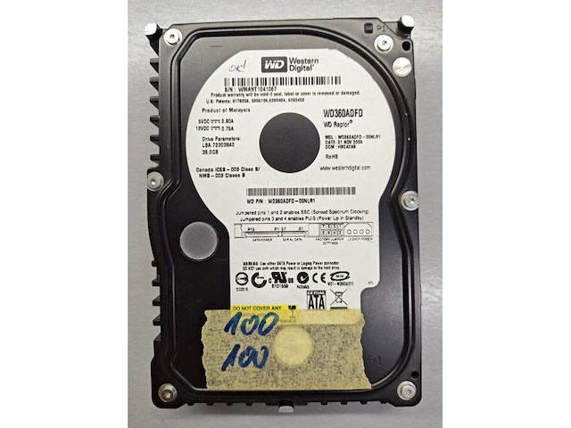 WD Raptor 36GB 3.5` 10.000rpm  health 100% Ultra brz hd