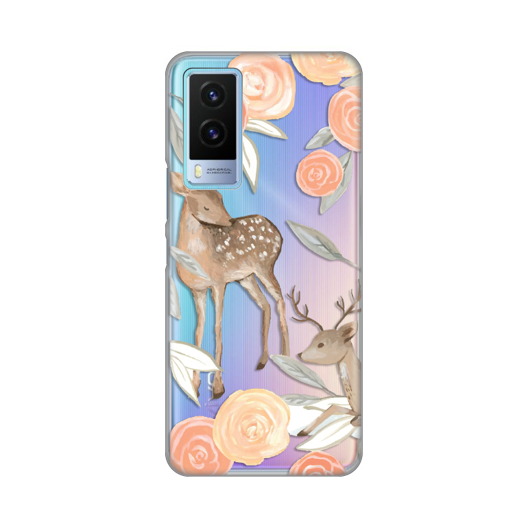 Zastitna ultra tanka (skin) maska / futrola PRINT - Vivo Y71T Flower Deer