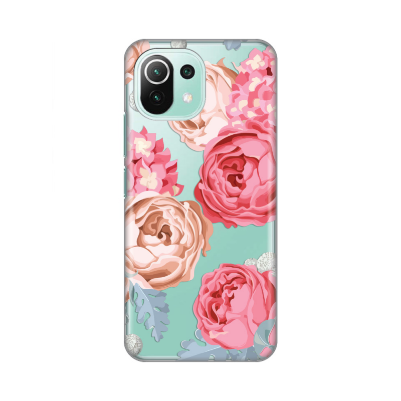 Zastitna ultra tanka (skin) maska / futrola PRINT - Xiaomi Mi 11 lite Pink Flowers