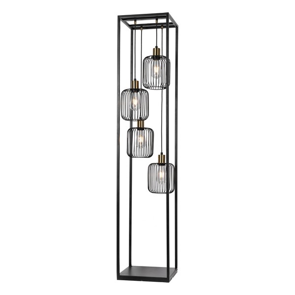 Podna lampa F7044-4F BK+SG