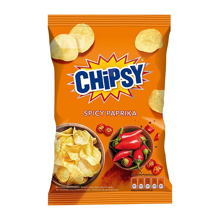 Chipsy čips plain spicy paprika 60g chipsy