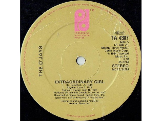 The O`Jays ‎– Extraordinary Girl  Vinyl, 12`, 45 RPM, S