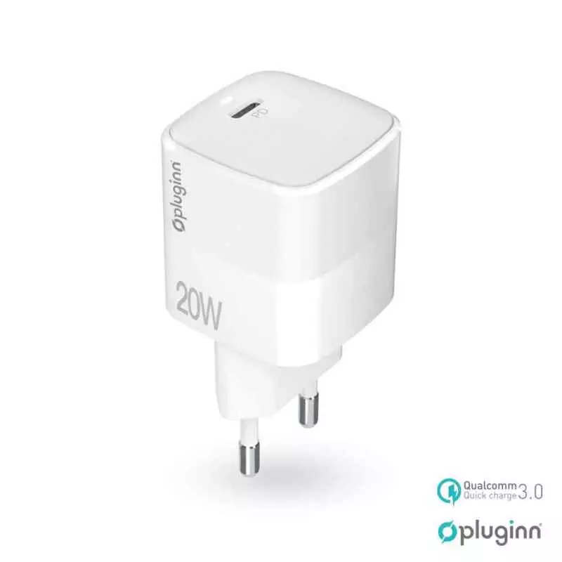 Kucni punjac Pluginn PI-D61S,PD3.0,PPS,20W sa PD iPhone lightning kablom beli CE