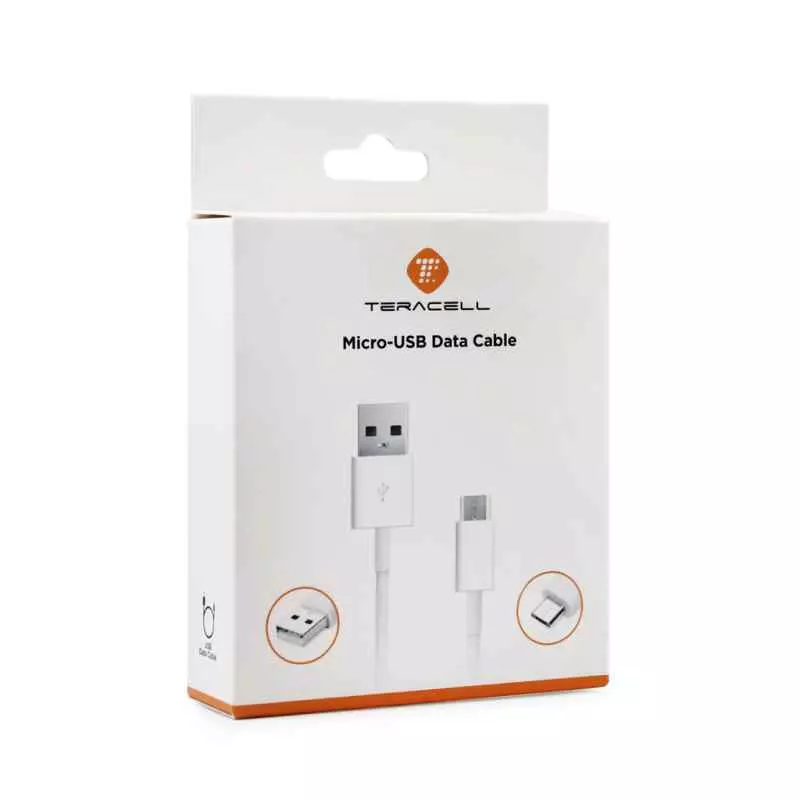 Data kabl Teracell Plus 2.4A micro USB beli 2m