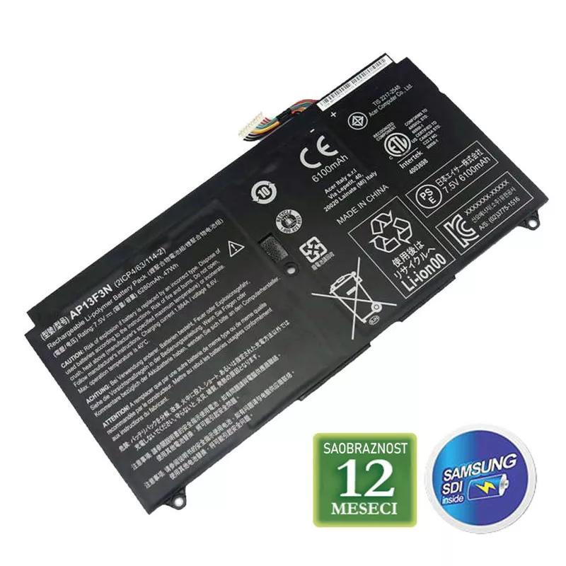 Baterija za laptop ACER Ultrabook:Aspire S7-392 Series S7-392 / AP13F3N 7.5V 628