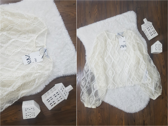 Zara * M * til puff rukavi bluza * NOVO