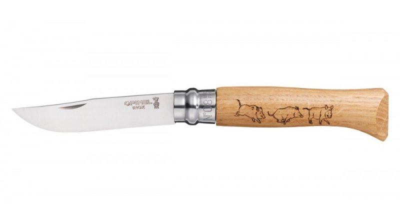 Noz Opinel 001624 Inox 8 gravirana divlja svinja