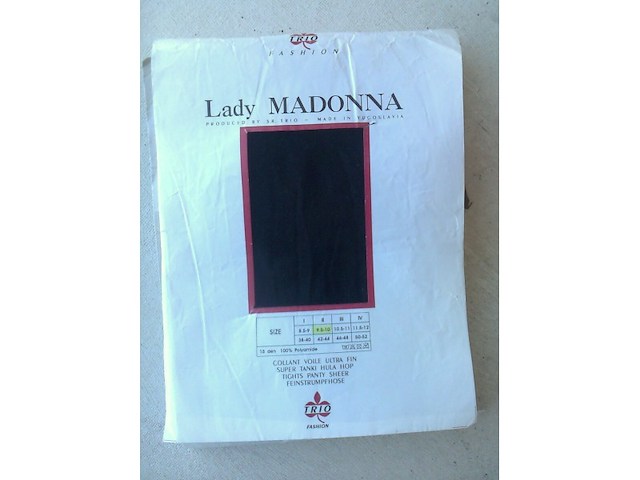 čarape hulahop crne  br 9,5 do 10 LADY MADONNA