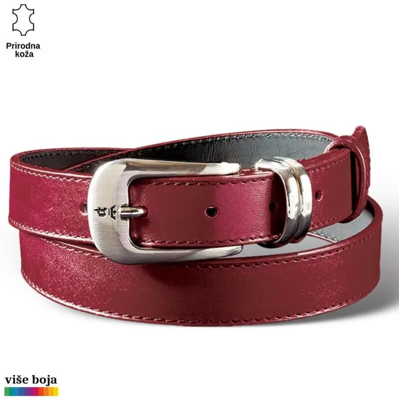 Princ Leather Ženski kaiš, Kožni, Bordo