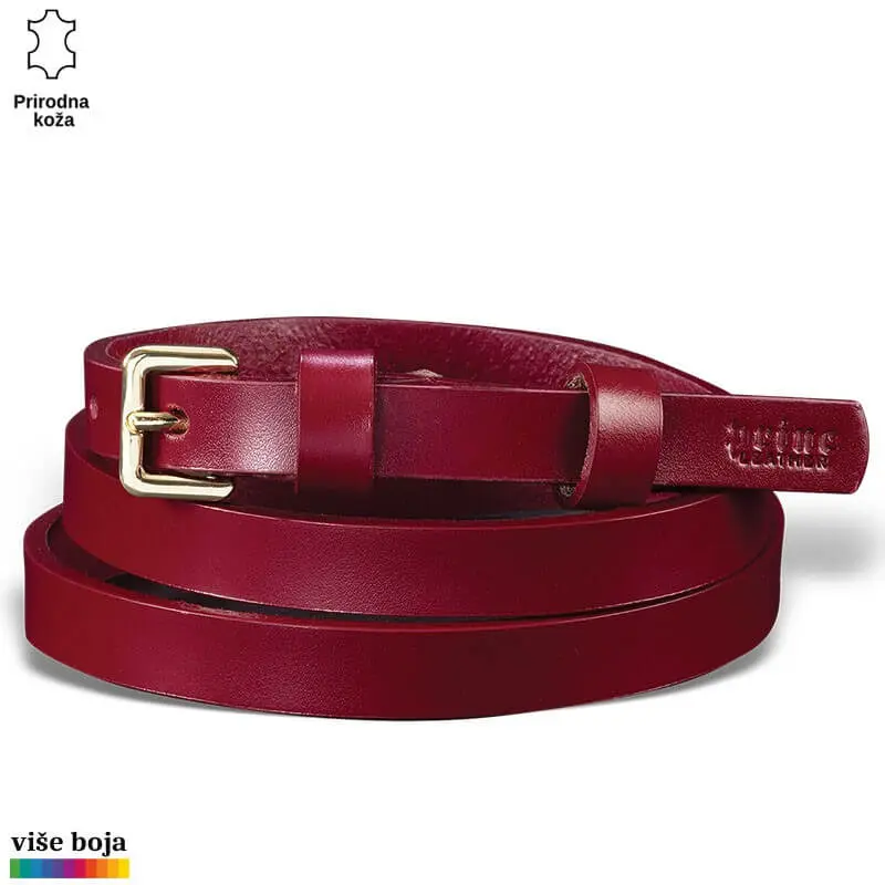 Princ Leather Ženski kaiš, Kožni, Bordo