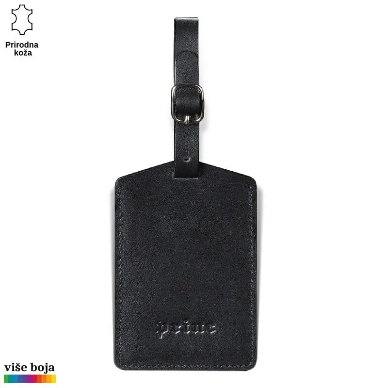 Princ Leather Identifikacija za torbu, Crna