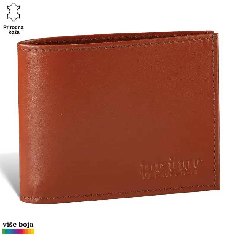 Princ Leather Muški novčanik Fold, Kožni, Braon