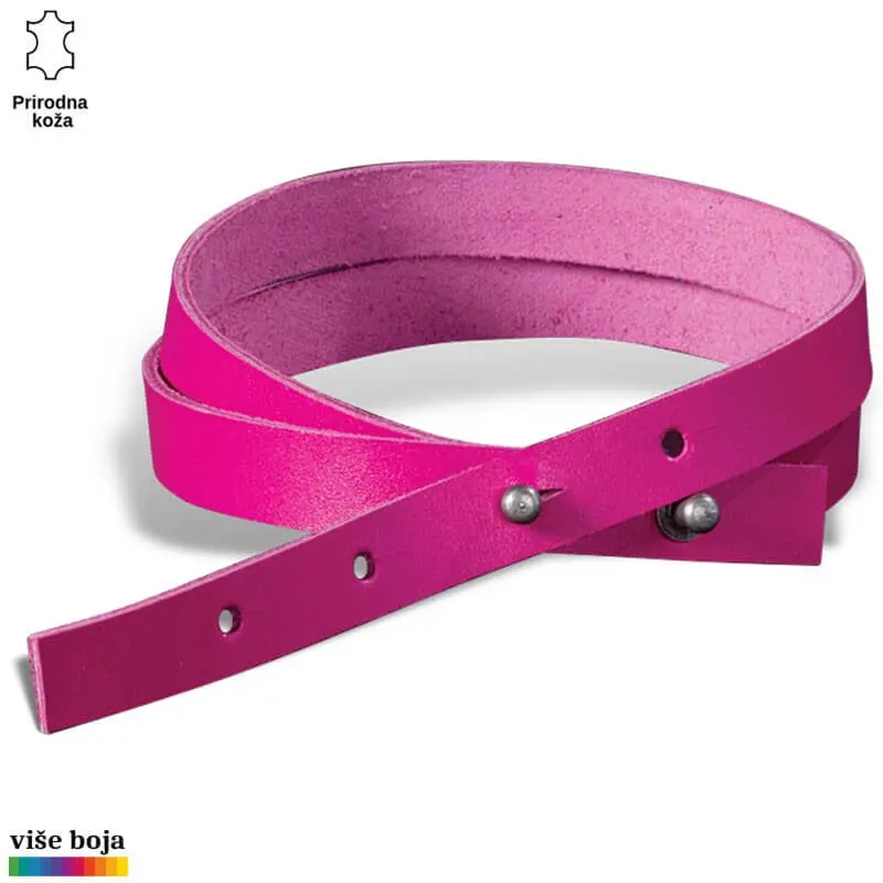 Princ Leather Kožna narukvica, Unisex, Roze