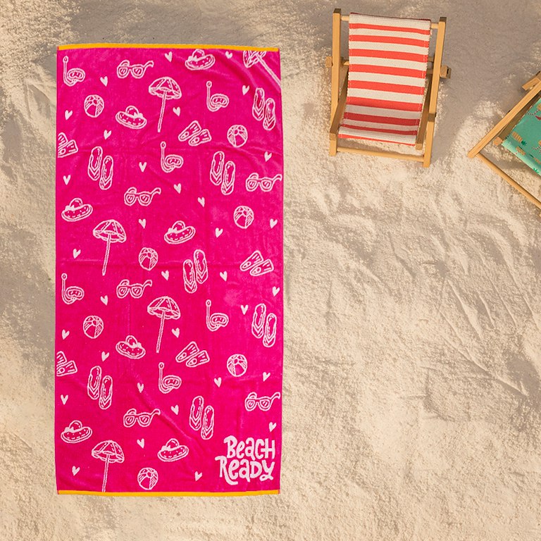 Plažni peškir BEACH MASTER 86x173 - Beach Umbrella Fushia