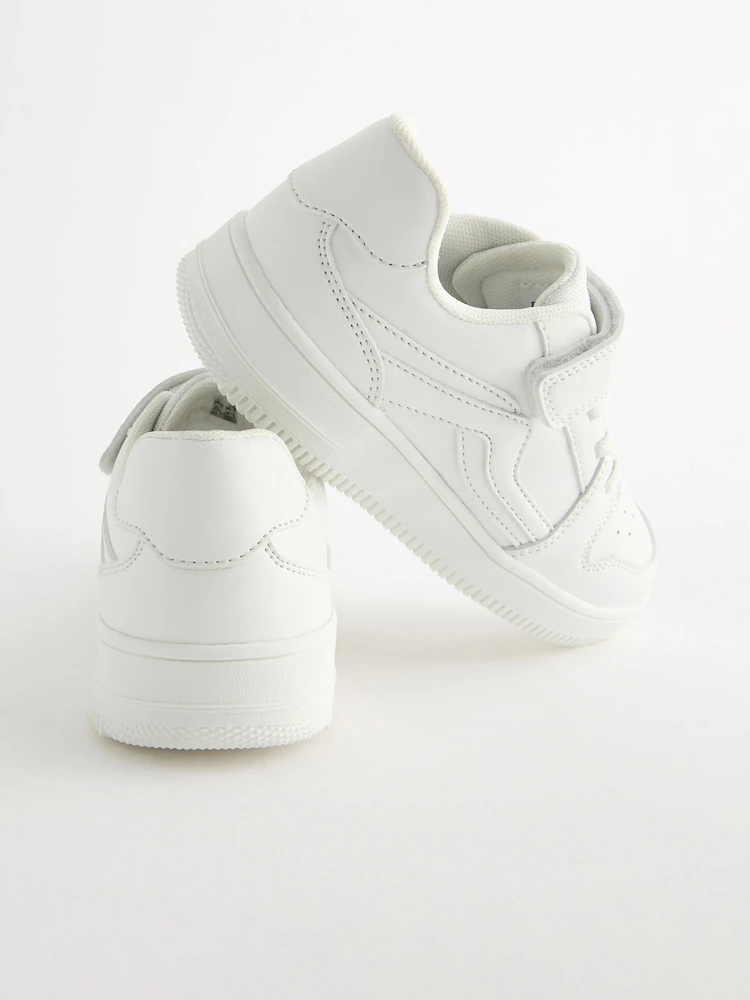 All White Elastic Lace Trainers