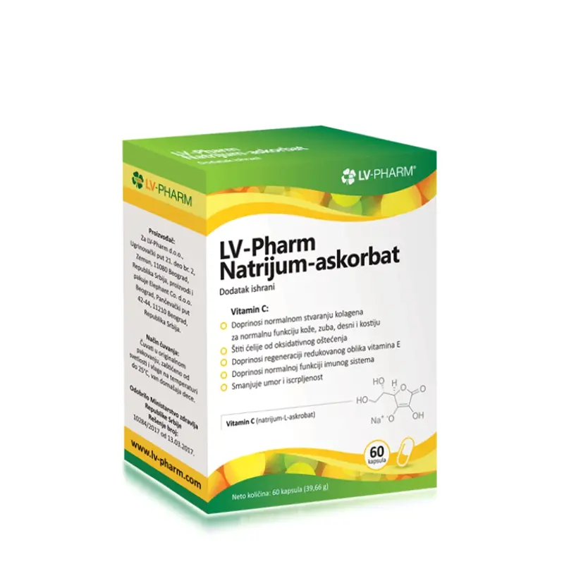 LV-Pharm Natrijum-askorbat vitamin C, 60 kapsula