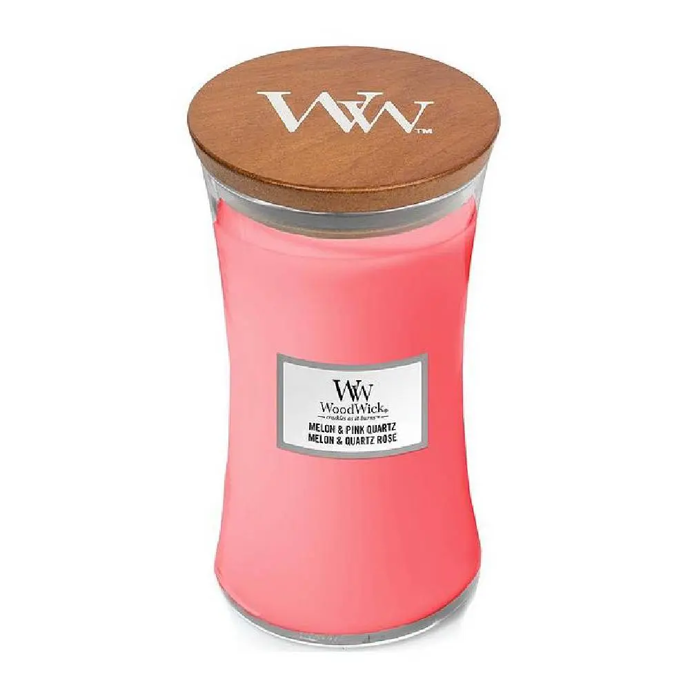 Woodwick Mirisna sveća Melon and pink quartz classic, Velika