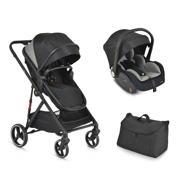 Cangaroo Kolica za bebe Marbella Black Set 2u1 sa autosedištem CAN6502