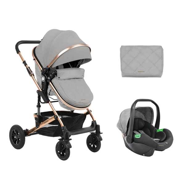 Kikka Boo Kolica za bebe Amaia Light Grey premium set 2in1 sa autosedištem I-Size KKB11245-SET