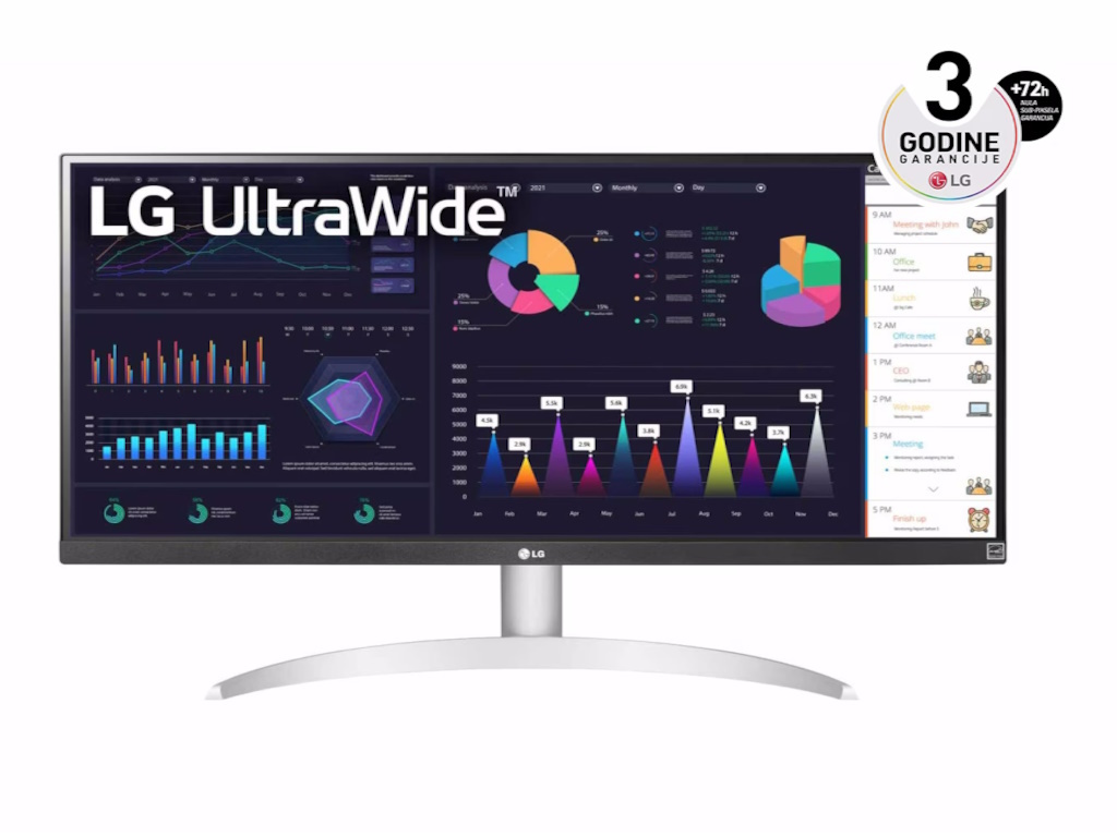 Monitor 29 LG UltraWide 29WQ600-W, FHD, IPS, FreeSync, 100Hz, 5ms, HDMI, DP, USB-CID EK000601726