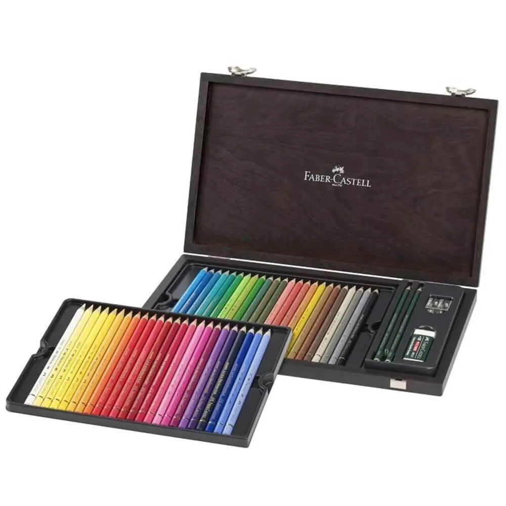 Faber-Castell 110006 Art and Graphic Polychromos Set drvenih bojica sa dodacima, 48 komada