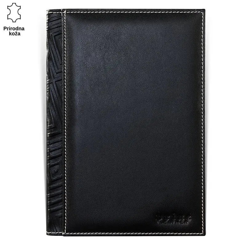 Princ Leather Kožni Rokovnik, B5, 330 listova, Crni