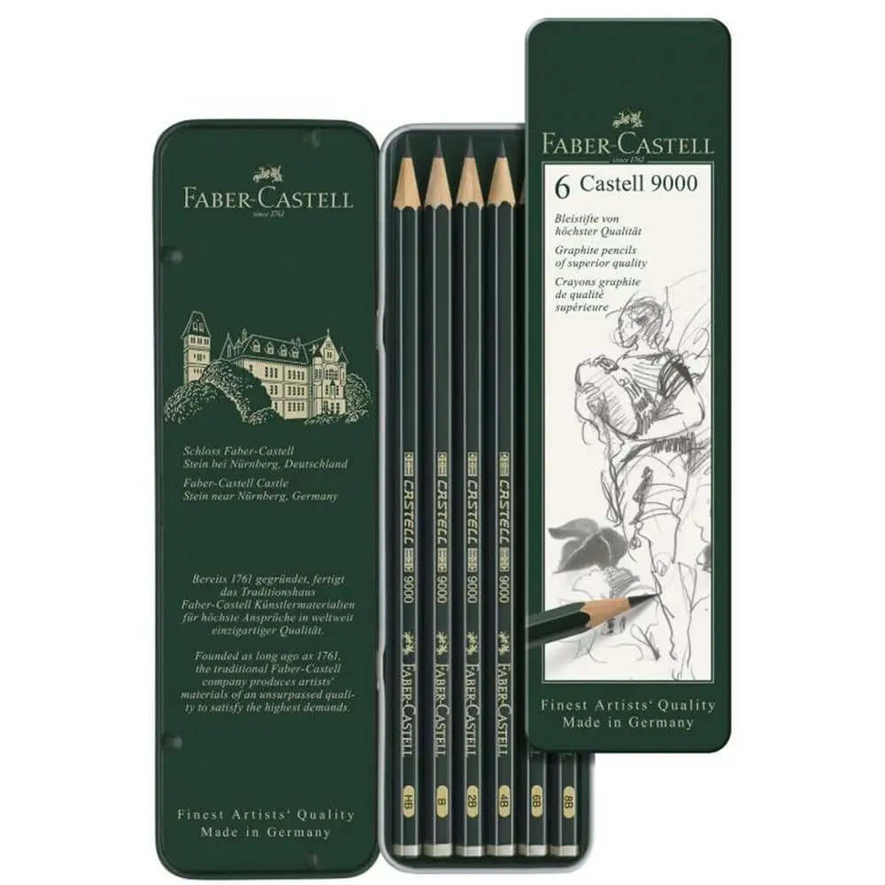 Faber-Castell 119063 Castell 9000 Set grafitnih olovaka, 6 komada