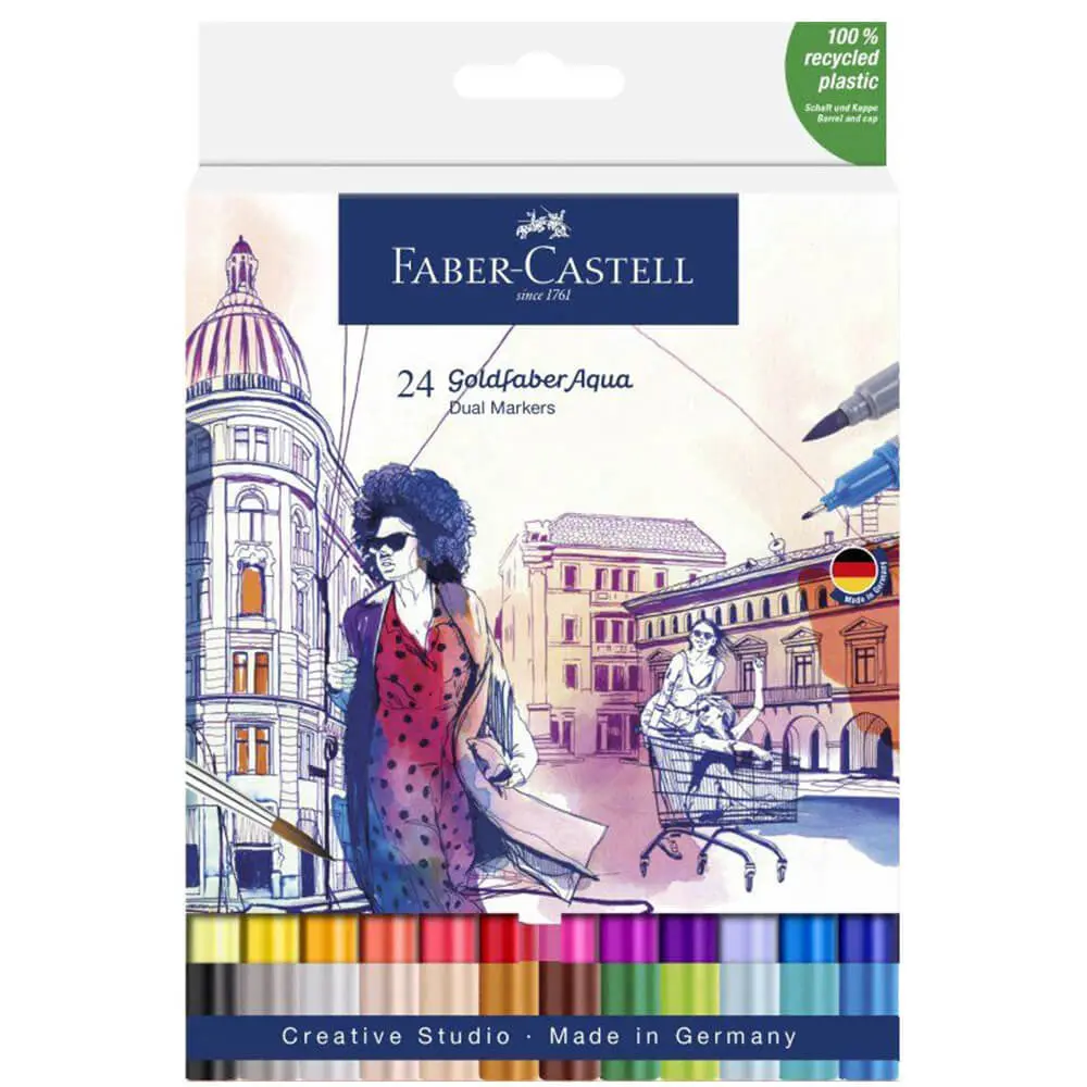 Faber-Castell Goldfaber 164624 Aqua Dual Set markera sa dva vrha , 24 komada