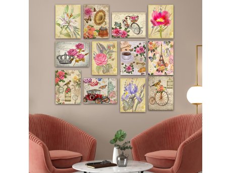 WALLXPERT SLIKA OD 12 DELOVA, FLOWERS 12MDF31YS