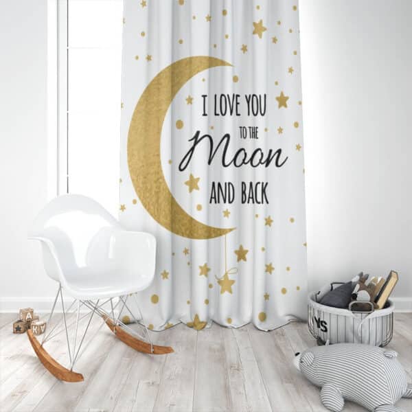 Dečiji draper I love you to the moon (Jedno krilo) – 140x250cm, D-031