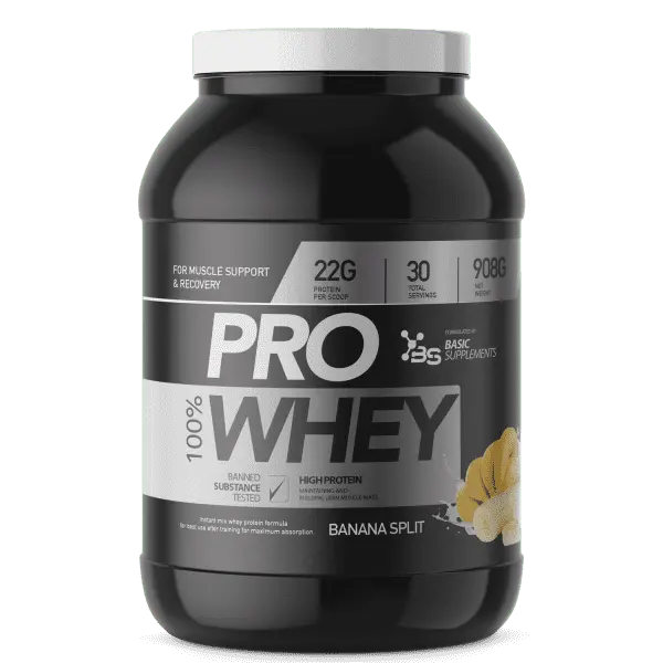 Basic Supplements Pro Whey, Ukus Banana split, 908g