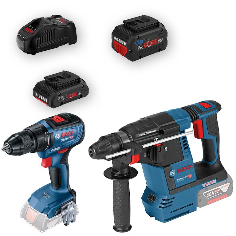 Set Bosch GBH 18V-26, GSR 18V-50, 8Ah i 4 Ah ProCORE 18V