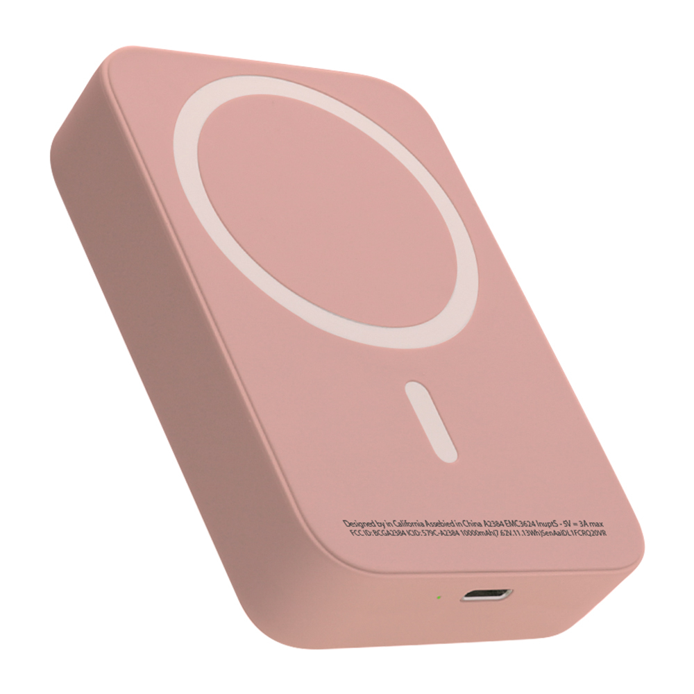 Power Bank baterija MagSafe 15W 10000 mAh roze (MS)