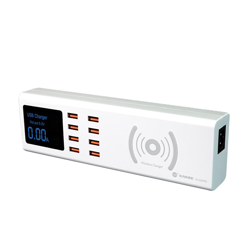 Punjac pametni SS-309WD 8xUSB + bezicni punjac (QI) SUNSHINE (MS)