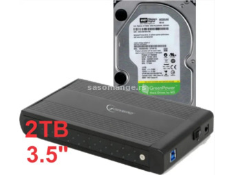 HDD 3.5 * 2TB SET USB 3.0 SATA eksterno kuciste + 2TB WD20EURX WD/ EE3-U3S-3 (4999)