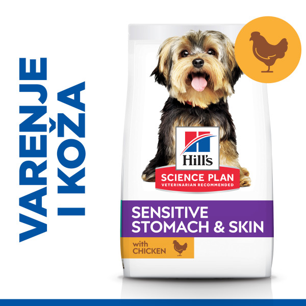 Hrana za Pse Hill's Science Plan Sensitive Stomach & Skin Adult Small & Mini sa Piletinom 1,5 kg