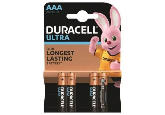 Duracell Alkalne baterije Ultra AAA - 4 komada