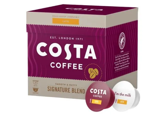 Costa Coffee Kapsule kafe Signature Blend Latte - 8 kapsula kafe + 8 kapsula mleka