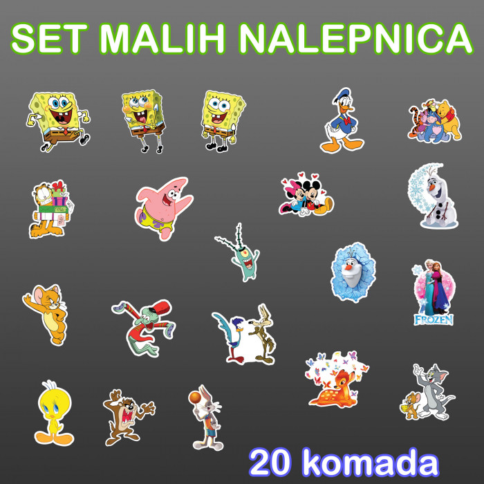 CRTAĆI SET MALIH NALEPNICA - 20KOM