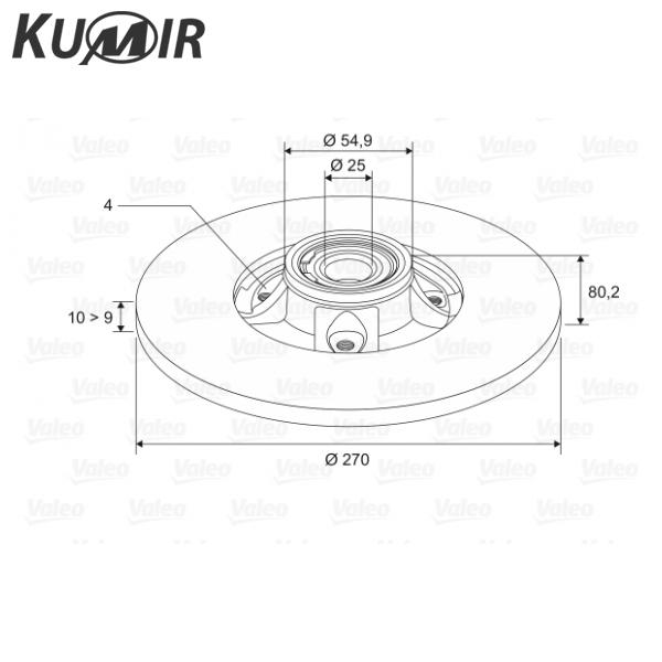 DISK ZADNJI 270X10 4R SA LEZAJEM