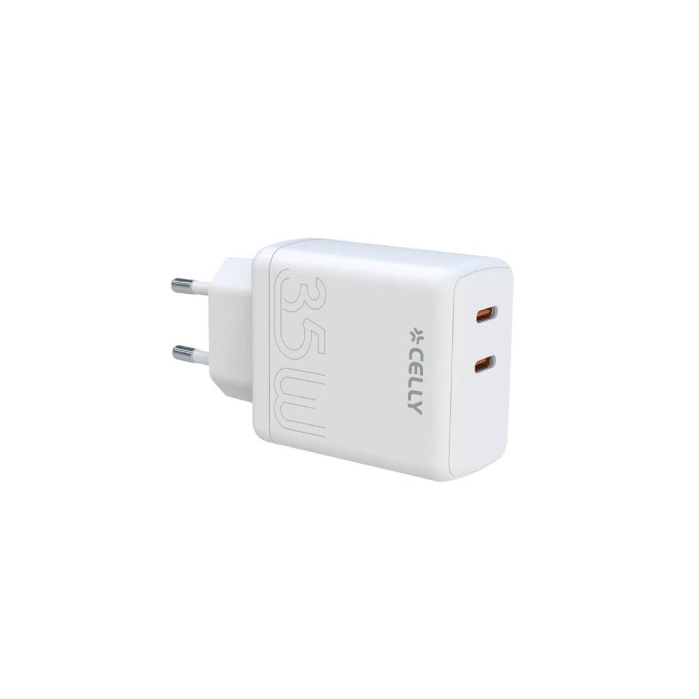 Celly Kućni punjač 2 x USB Tip C 35 W - Beli