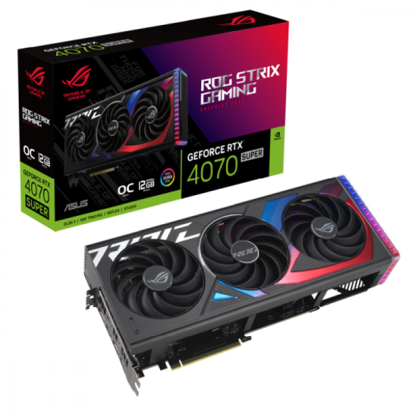 SVGA Asus RTX4070 SUPER 12GB GDDR6, ROG-STRIX-RTX4070S-O12G-GAMING