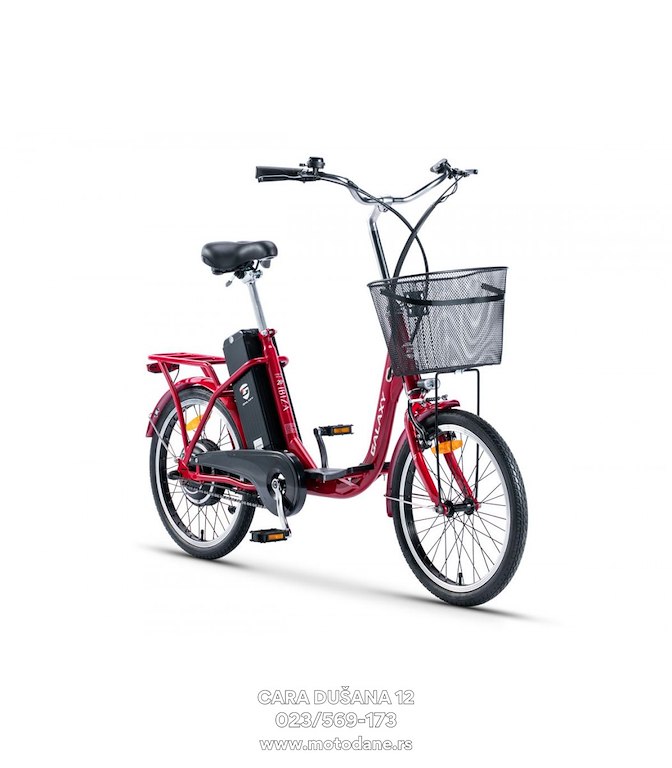 Električni bicikl 20" IBIZA 250W 36V/10.4Ah lithium crvena