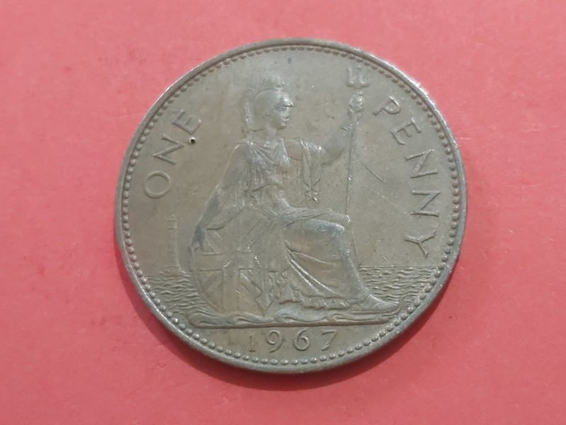 Britanija - 1 penny 1967 god