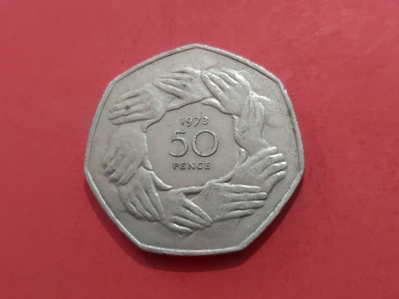 Britanija - 50 pence 1973 god - jubilarna