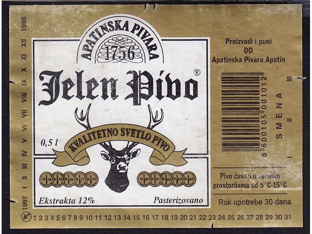 jelen pivo - 2 etikete